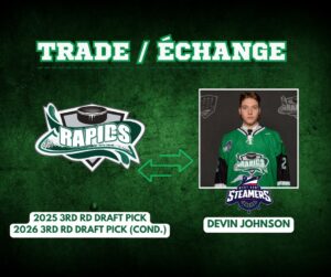 LES RAPIDES ÉCHANGENT LE DÉFENSEUR DEVIN JOHNSON À WEST-KENT | Grand ...